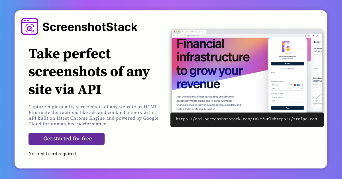 ScreenshotStack – Powerful Website Screenshot API for Developers